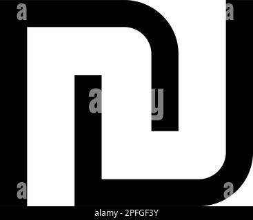 Israeli Shekel currency symbol ILS money ois sign old icon black color ...