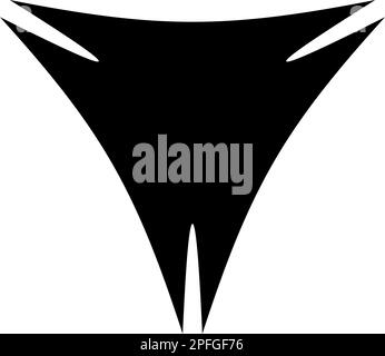 Triangle abstract shape for banner superhero sign contour outline line ...