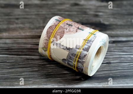 Egypt money bundle roll of pounds, 1 EGP LE one Egyptian pound cash ...