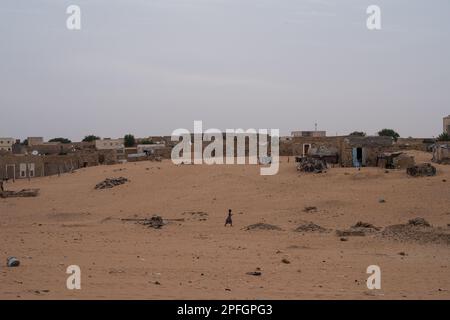 The ancient city of Chinguetti, Mauritania, filled with sand and ...