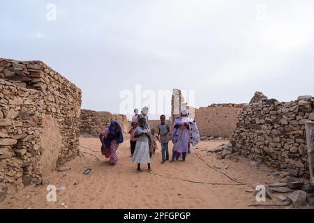 The ancient city of Chinguetti, Mauritania, filled with sand and ...