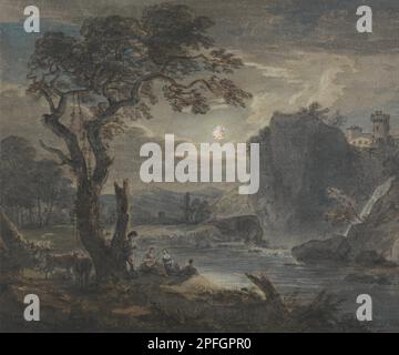 Paul Sandby - Music by Moonlight Stock Photo - Alamy