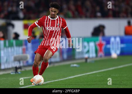 Kenneth Schmidt of Sc Freiburg controls the ball during the Uefa Europa ...