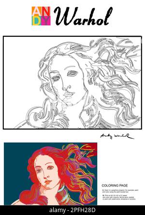 Andy Warhol Coloring page Stock Photo - Alamy
