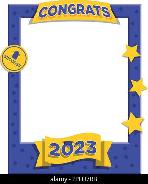 Class of 2023 photo booth frame graduation cap isolated on white ...