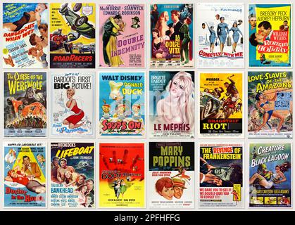 Collection of old real movie posters and authentic vintage cinema ...
