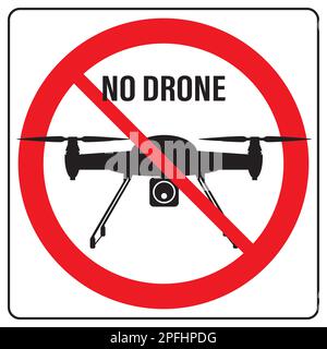 Copter launch forbidden - no air drone allowed sign, quadrocopter ...