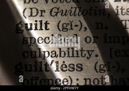 Definition of word criminal on dictionary page, close-up Stock Photo ...