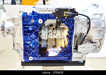 Automatic transmission gearbox in cross section Stock Photo - Alamy