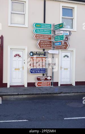 Signposts at Ballyvaughan, County Clare, Ireland Stock Photo - Alamy