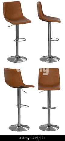 metal chair different angles isolated on white background Stock Photo ...