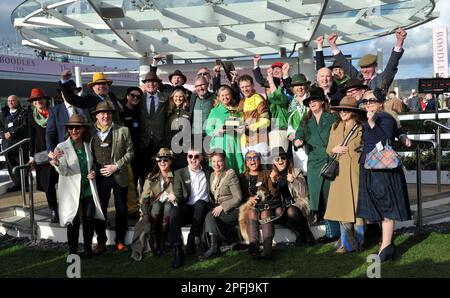 Boodles Cheltenham Gold Cup Winning owner Audrey Turley (centre) right ...