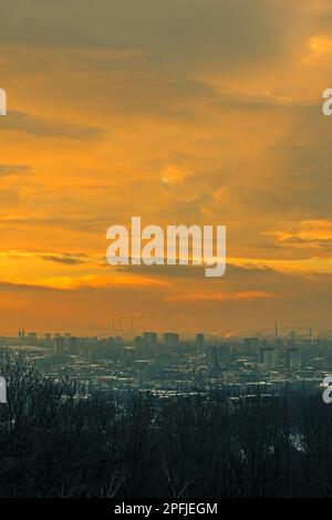 Ostrava city center at sunset - photo shows the center of the Czech ...