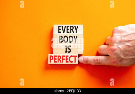 Every body is perfect symbol. Concept words Every body is perfect on ...