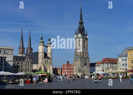 St. Mary's Market Church, Red Tower, Market Square, Halle an der Saale ...