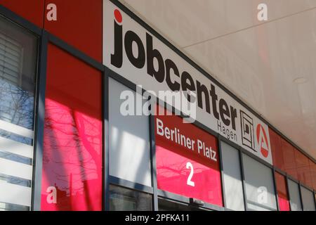 Sign and logo jobcenter, Hagen, North Rhine-Westphalia, Germany Stock ...