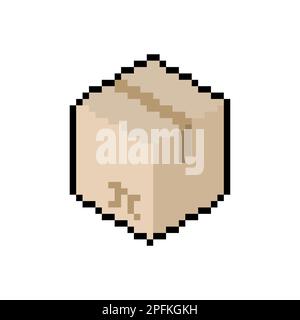 Parcel box pixel art. 8 bit Postal box Vector illustration Stock Vector ...