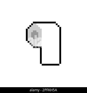 Toilet paper roll pixel art. 8 bit Toilet paper pixelated Stock Vector ...