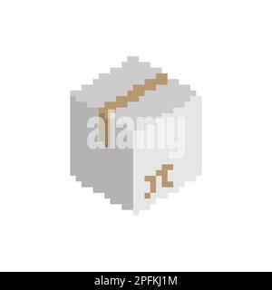 Parcel box pixel art. 8 bit Postal box Vector illustration Stock Vector ...