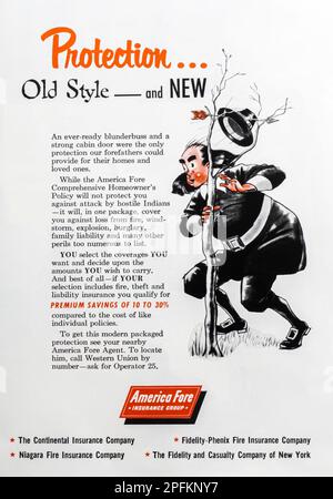 America Fore insurance advert in NatGeo magazine, 1954 Stock Photo - Alamy