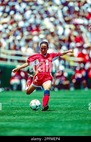 Wang Liping (CHN) during USA vs CHN finals at the 1999 FIFA Women's ...