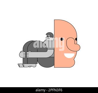 Mask of joy and sadness. Loneliness and desolation concept, show your ...