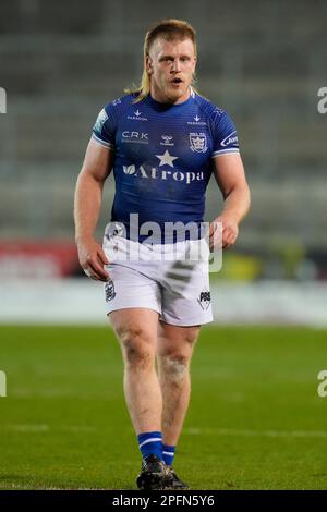 Brad Fash #13 of Hull FC in action during the Rugby League Pre Season ...