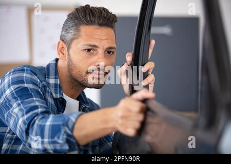 coach builder painting a car Stock Photo - Alamy
