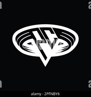 PC Logo monogram letter with triangle shape slice isolated outline design template Stock Photo ...