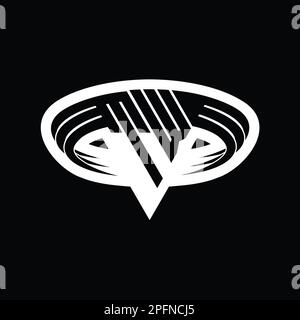 TW Logo monogram letter with triangle shape slice isolated outline ...