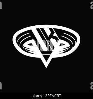 VK Logo monogram letter with triangle shape slice isolated outline design template Stock Photo ...