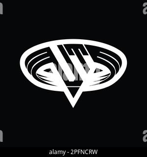 VT Logo monogram letter with triangle shape slice isolated outline design template Stock Photo ...