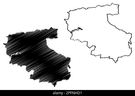 Devon county England UK black map with white labels illustration Stock ...