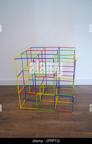 children's constructor color plastic parts building blocks Stock Photo ...