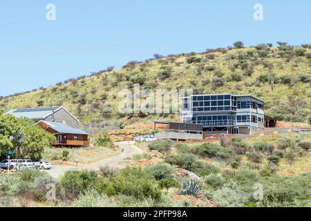 Vanderkloof, South Africa - Feb 21, 2023: Buildings and substation at ...