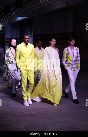 Models walk the runway during Portugal Fashion show Spring / Summer ...