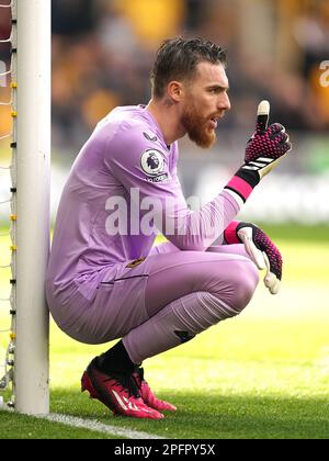 José Sá Of Wolves during the Leeds United v Fulham Premier League match ...