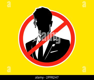 No entry for men. Prohibition sign. Forbidden round sign. Vector ...