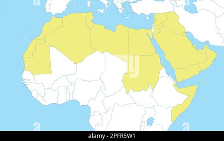 Map of the Mena Region, Middle East and North Africa Stock Vector Image ...