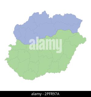 Map of Hungary with the provinces Stock Vector Image & Art - Alamy