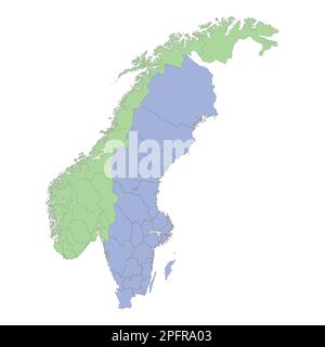 Map of Norway with the provinces Stock Vector Image & Art - Alamy