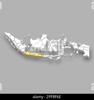 3d isometric map of Jakarta is a province of Indonesia, vector ...