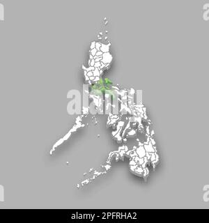 3d isometric map of Calabarzon is a region of Philippines, vector ...