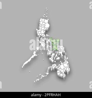 3d isometric map of Bicol is a region of Philippines, vector ...