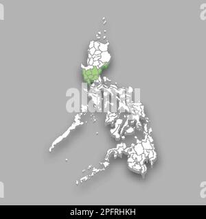 3d isometric map of Central Luzon is a region of Philippines, vector ...