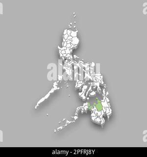 Mindanao region location within Philippines 3d isometric map Stock ...