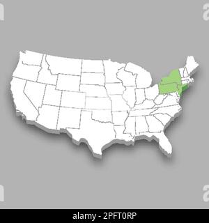 Middle Atlantic division location within United States 3d isometric map ...