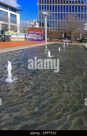 Callaghan Square public space, Cardiff city centre. March 2023 Stock ...