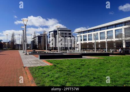 Callaghan Square public space, Cardiff city centre. March 2023 Stock ...