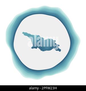 Georgia badge. Bright gradient logo of US state in low poly style Stock ...